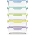 Color Lock 5 Cup 10PC 5 Pack Glass Meal Prep Sets Leak-Proof Glass Food ...