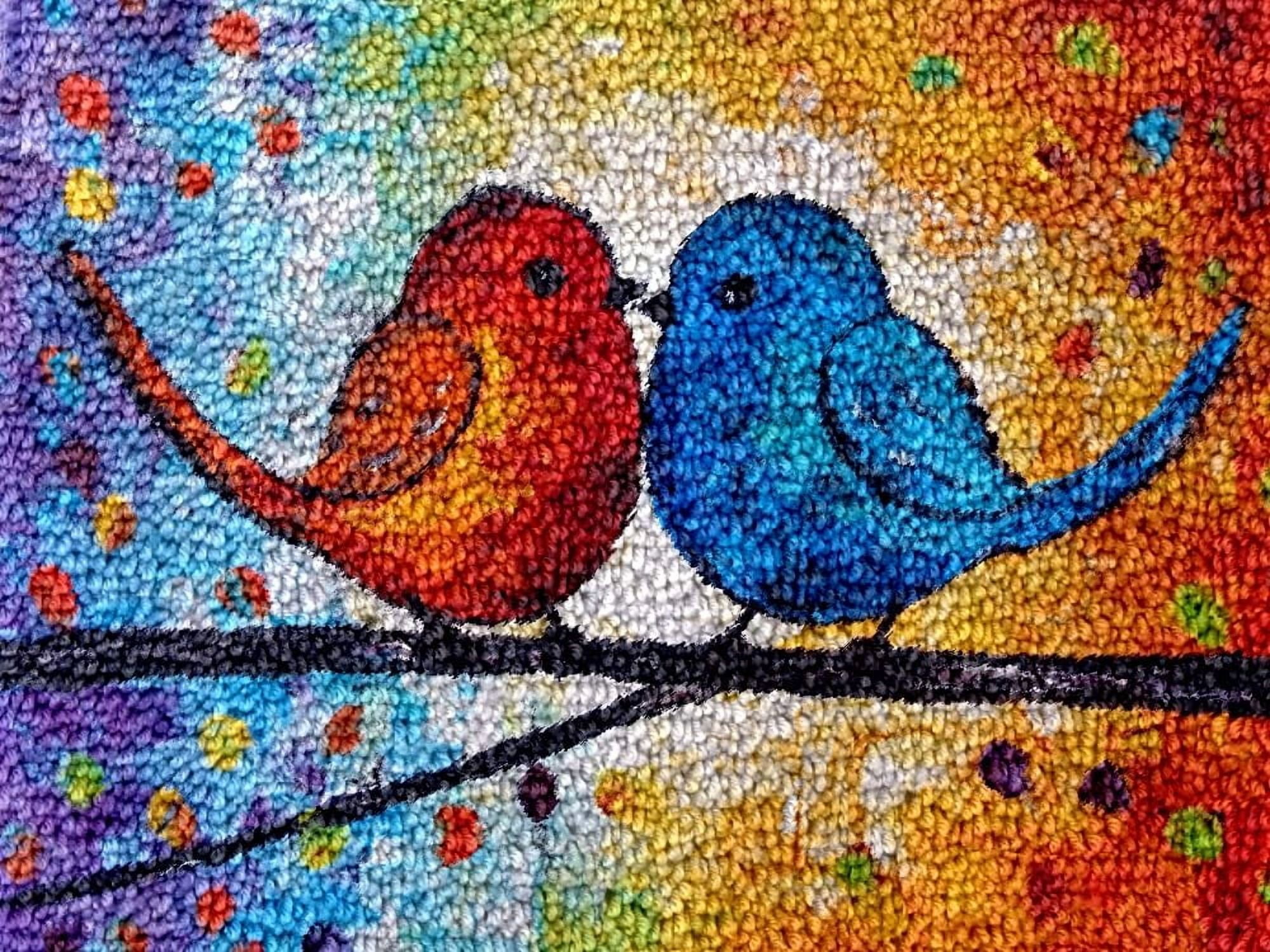 Color Love Birds Latch Hook Kits Rug DIY Cushion Tapestry Making ...