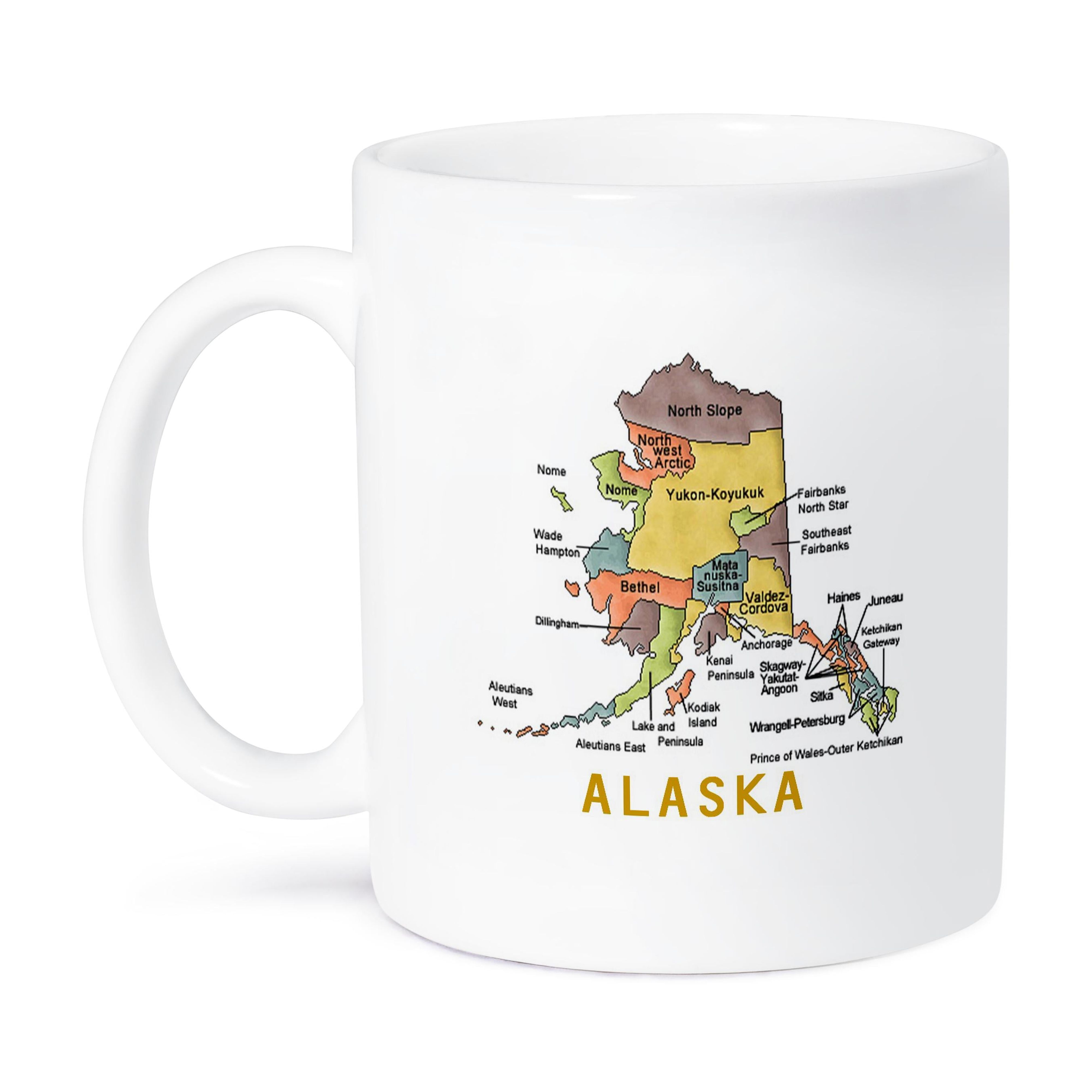 3dRose, Color Map Of Alaska Counties, 11oz Mug - Walmart.com