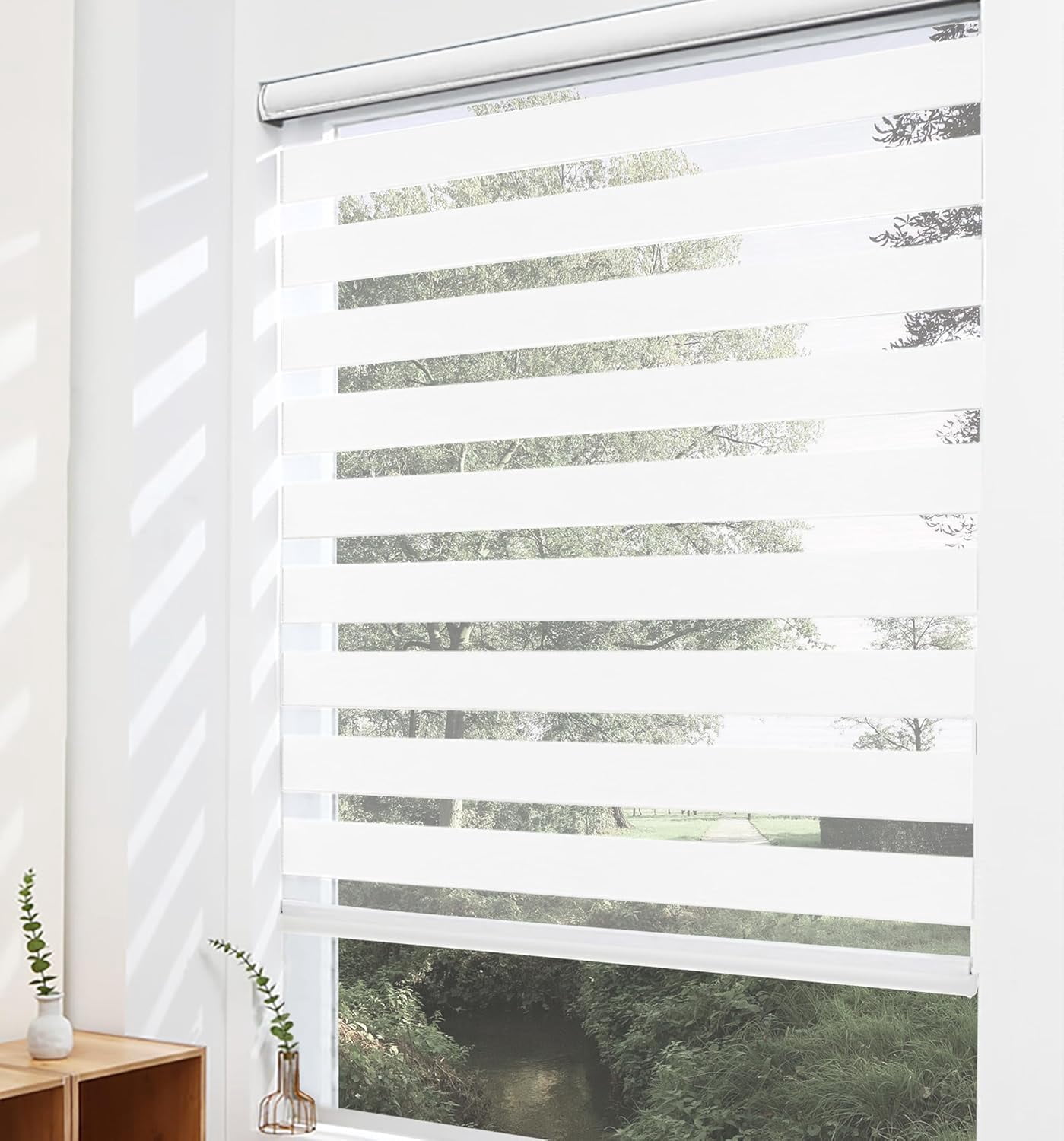 Color-Matched Custom Cordless Zebra Blinds, Light Control for Day and ...