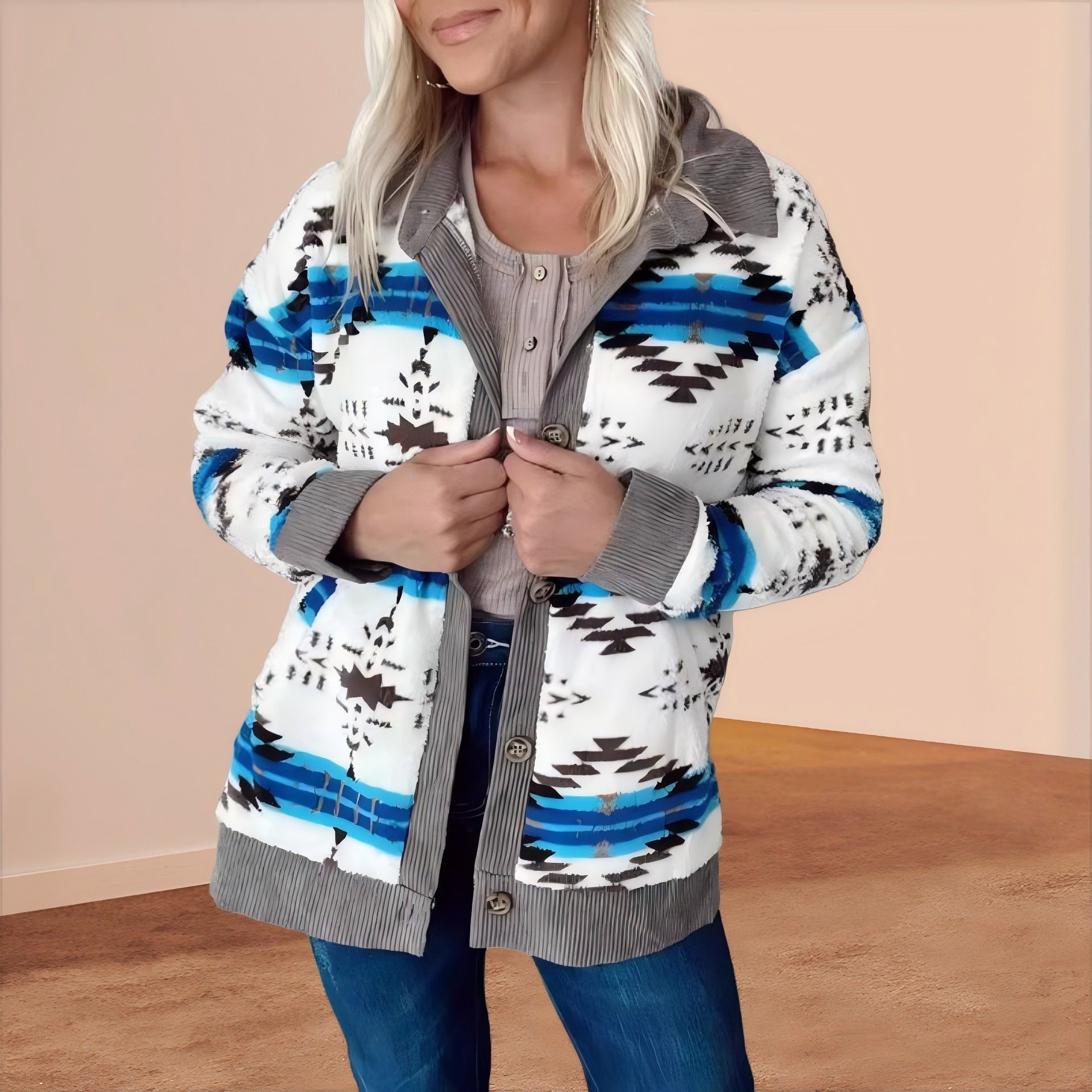 Color Matching Hidden Hook Berber Fleece Coat - Walmart.com