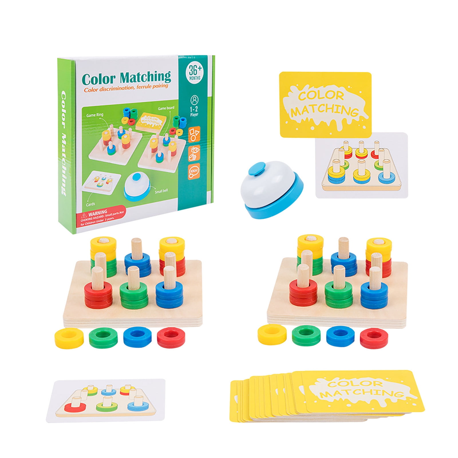 A Color Matching Ring Game Parent Child Board Game Wooden Educational ...