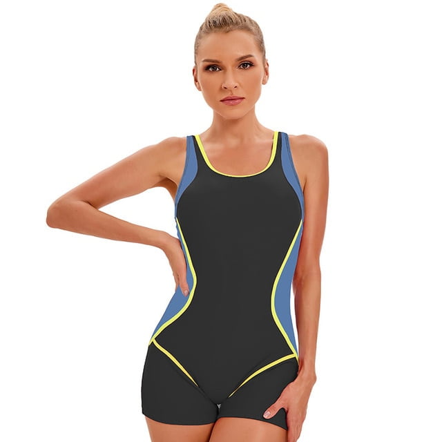 Color Matching Sports One Piece Swimsuit Bikinis Summer Swimming Suits ...