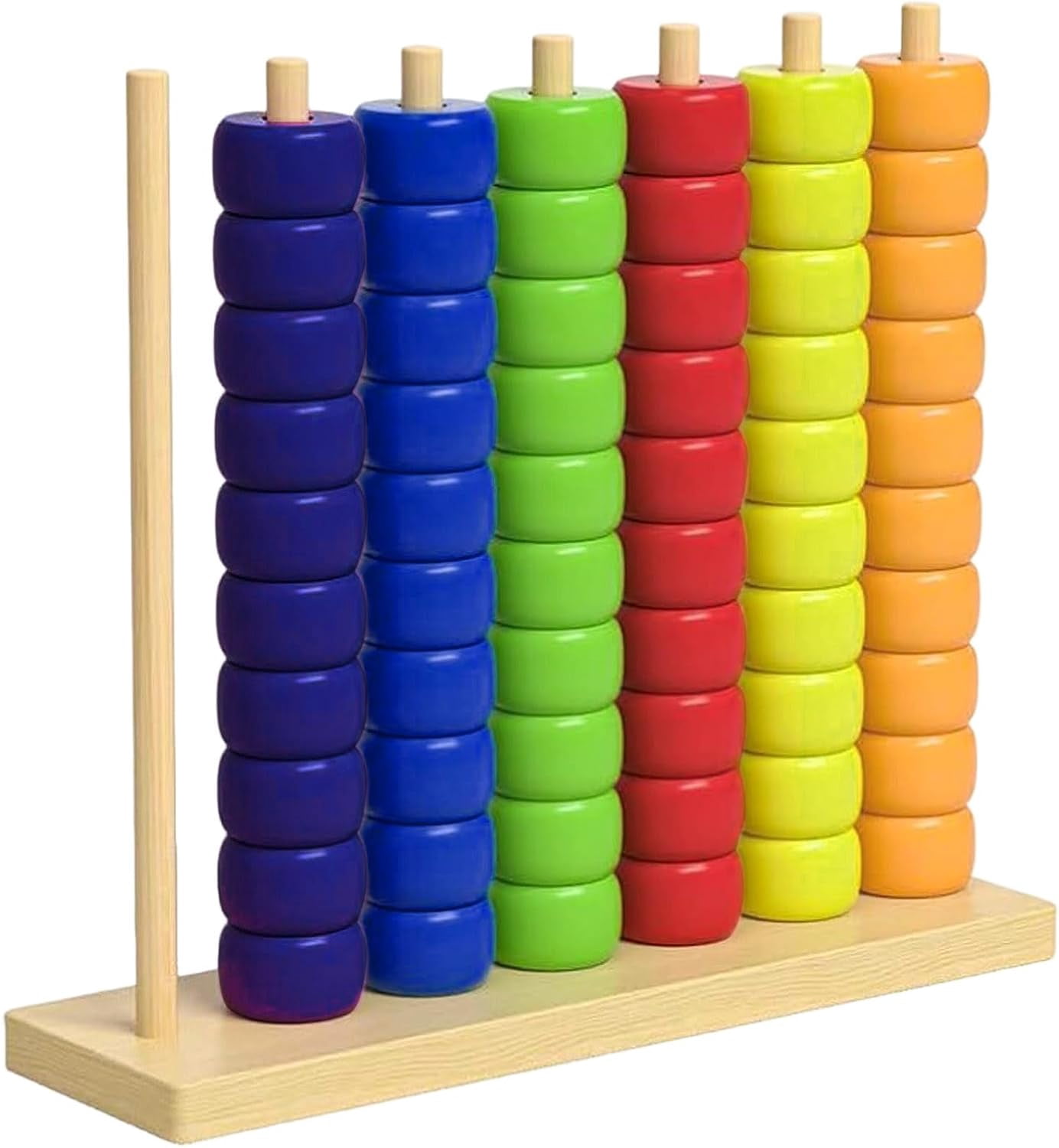 Color Matching Stacking Puzzle Game | Wooden Rainbow Sorting & Stacking ...