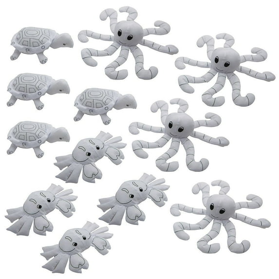 Color-Me™ Fabric Sea Life Creatures, 8" - 10", 3 Designs (Pack of 12 ...