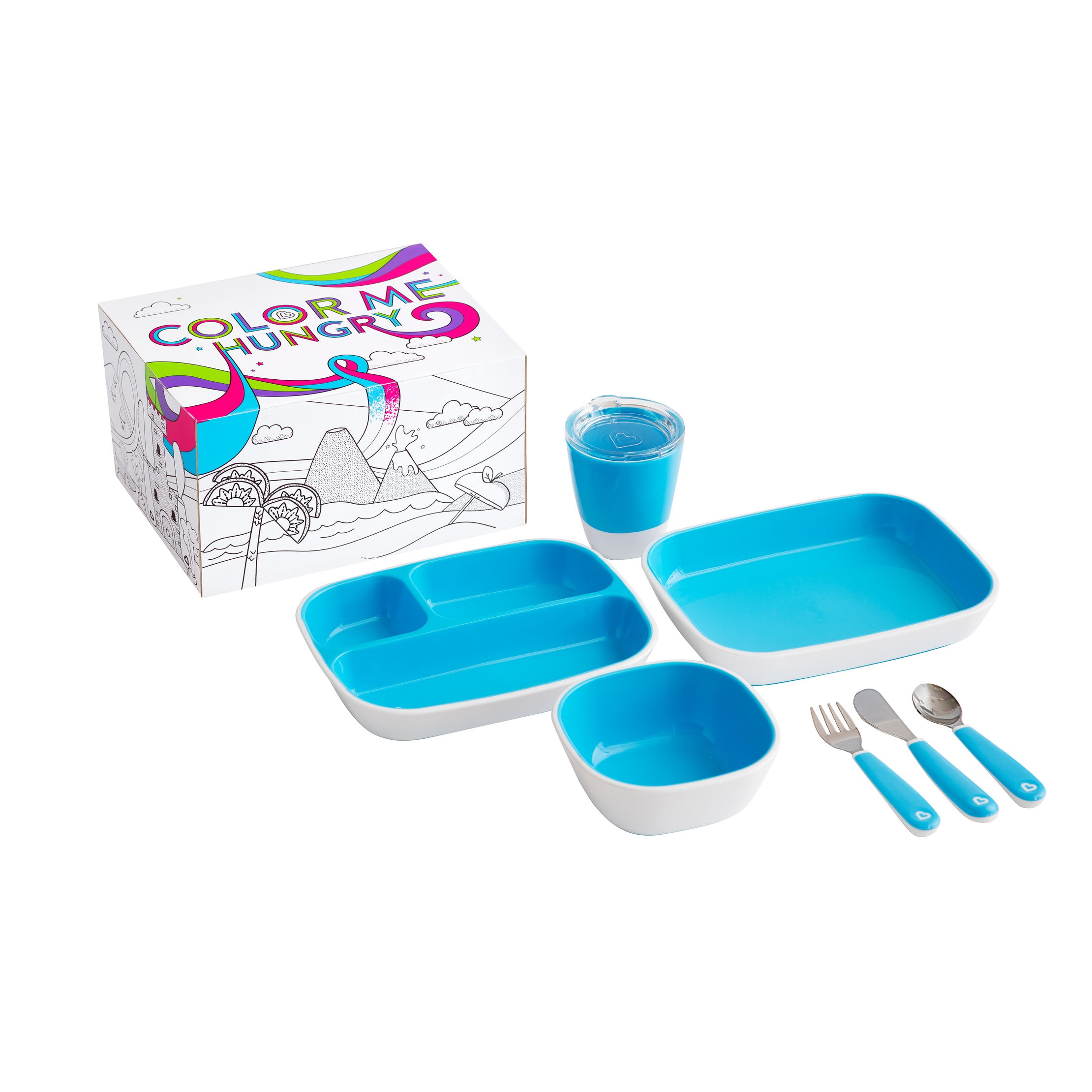 Color Me Hungry Splash Dining Set - Blue - 6ct - Walmart.com