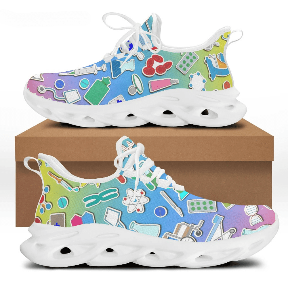 Color Medical Design Doctor Nurse Shoes for Women Flat Sneaker Light ...