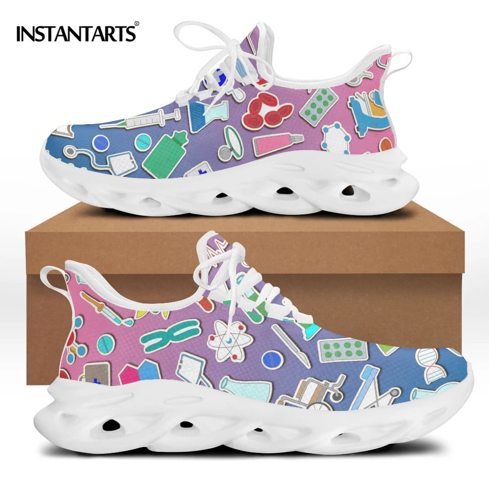 Color Medical Design Doctor Nurse Shoes for Women Flat Sneaker Light ...