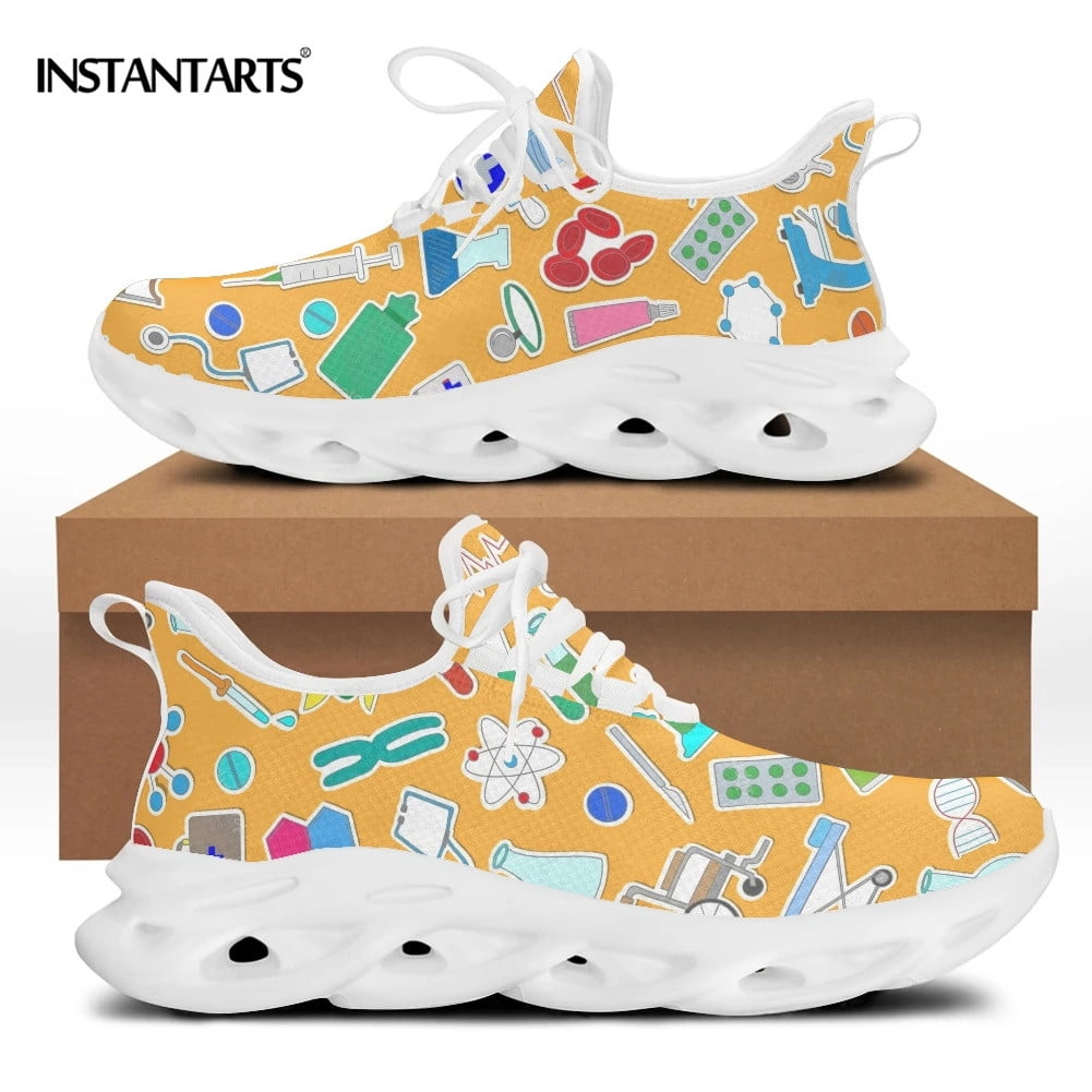 Color Medical Design Doctor Nurse Shoes for Women Flat Sneaker Light ...