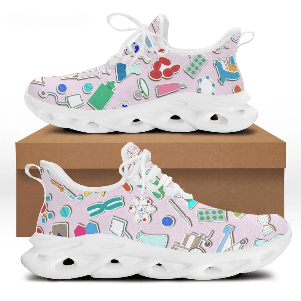 Color Medical Design Doctor Nurse Shoes for Women Flat Sneaker Light ...
