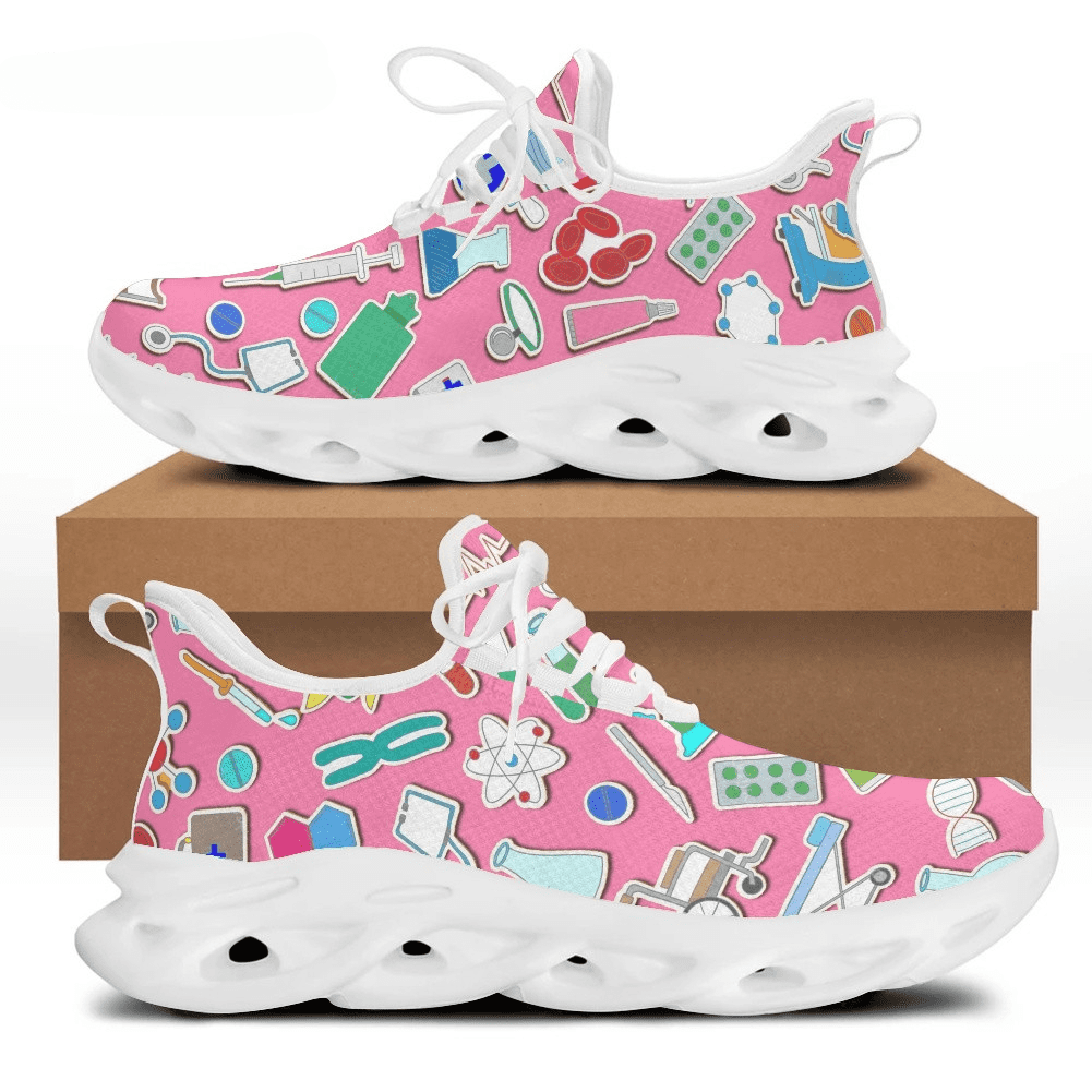 Color Medical Design Doctor Nurse Shoes for Women Flat Sneaker Light ...
