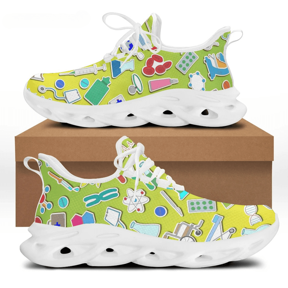 Color Medical Design Doctor Nurse Shoes for Women Flat Sneaker Light ...