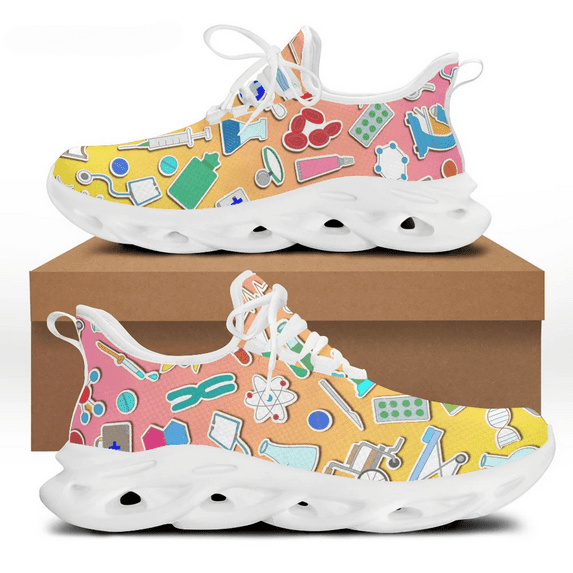 Color Medical Design Doctor Nurse Shoes for Women Flat Sneaker Light ...