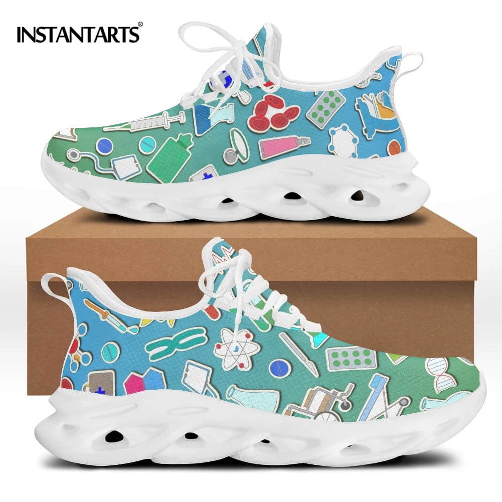 Color Medical Design Doctor Nurse Shoes for Women Flat Sneaker Light ...