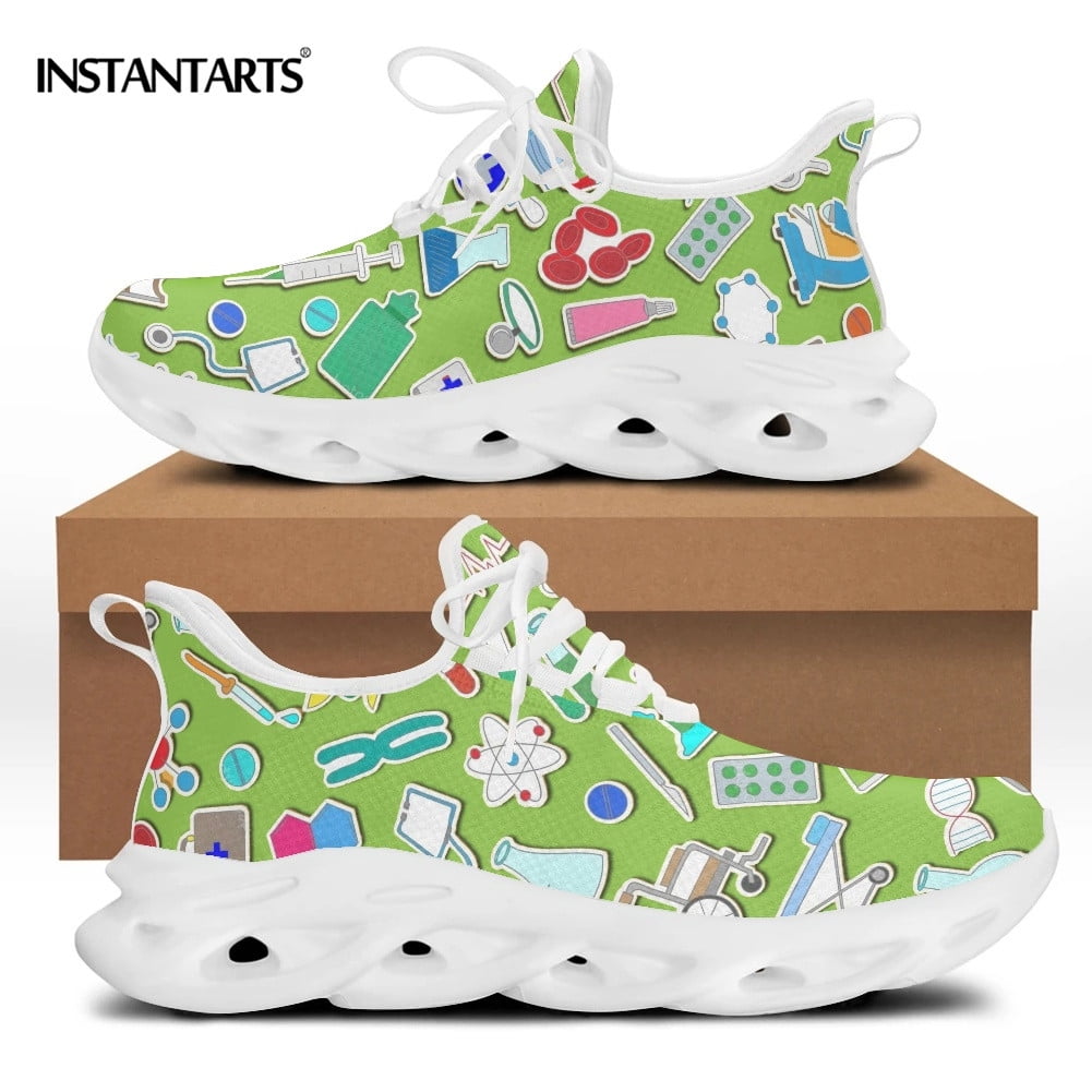 Color Medical Design Doctor Nurse Shoes for Women Flat Sneaker Light ...
