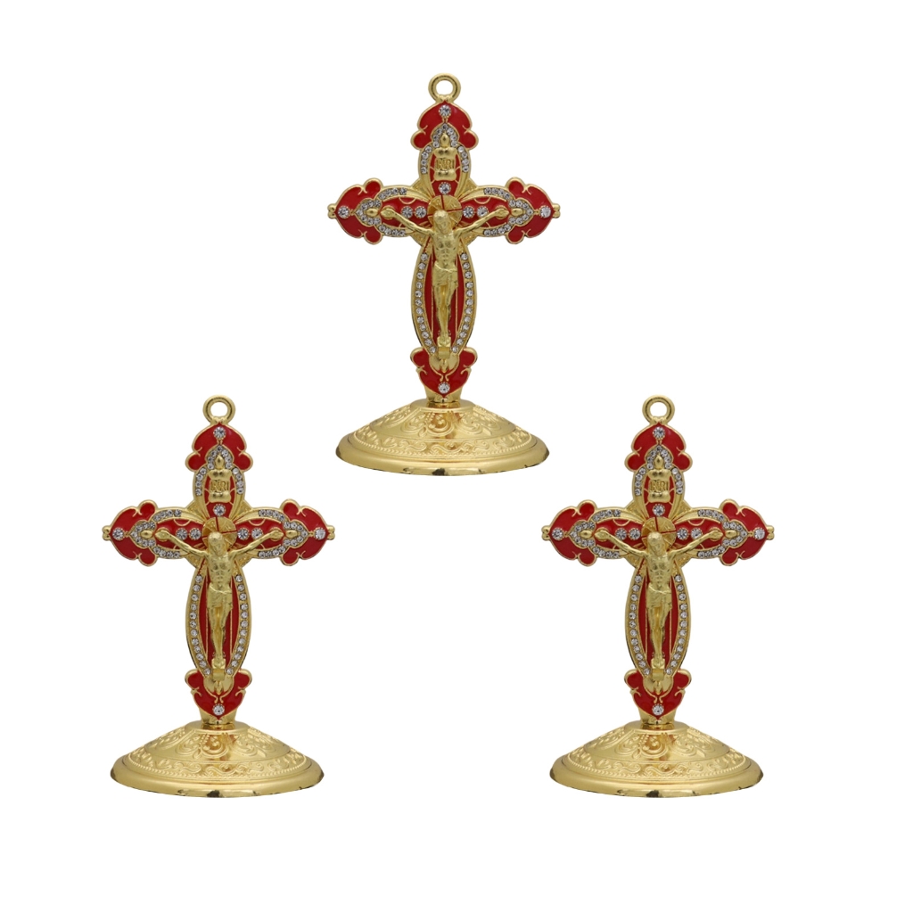 Color Metal Crucifix Craft with Stand for Home Decoration With Artistic ...