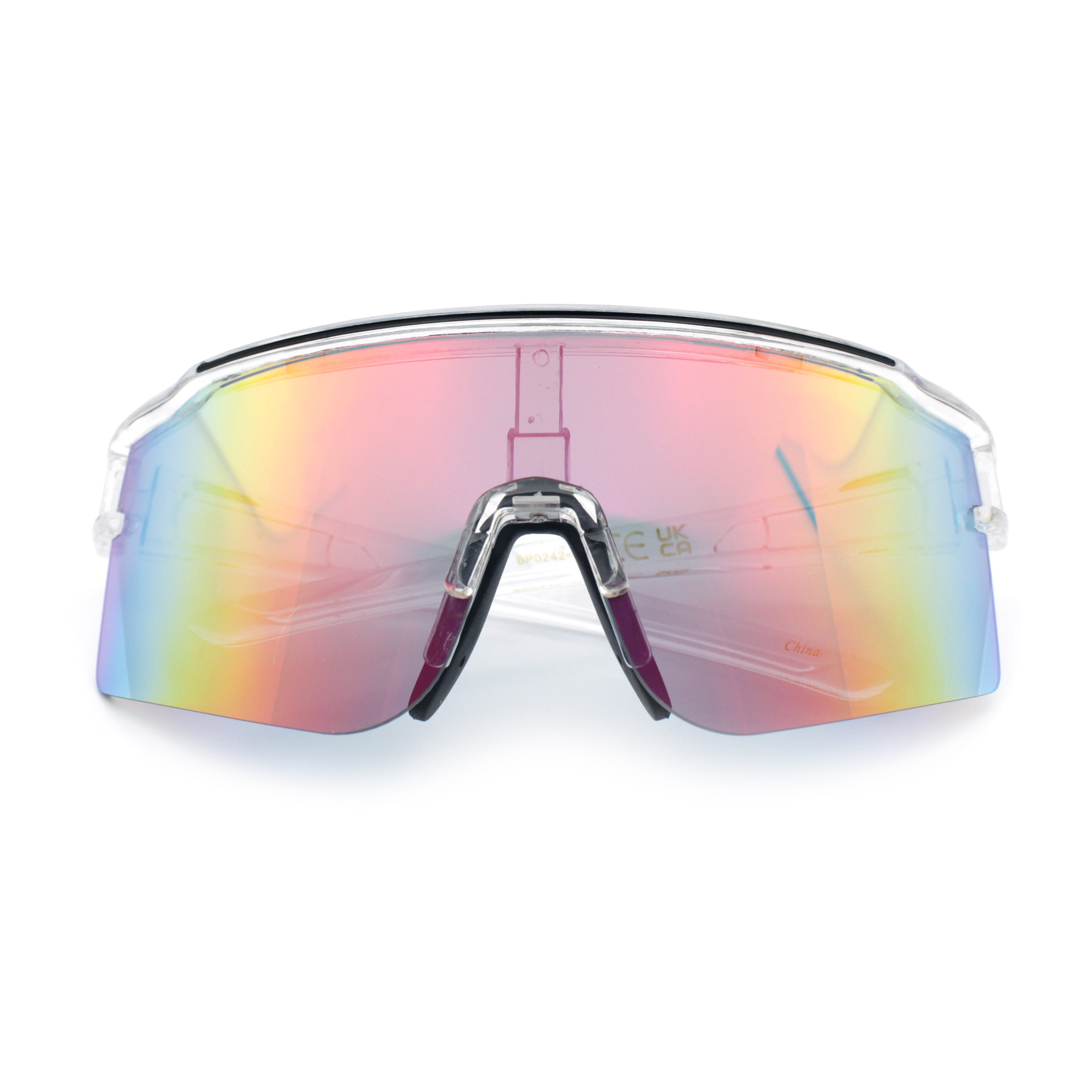 Color Mirror Lens Oversized Half Rim Sport Rectangle Monoblock Shield ...