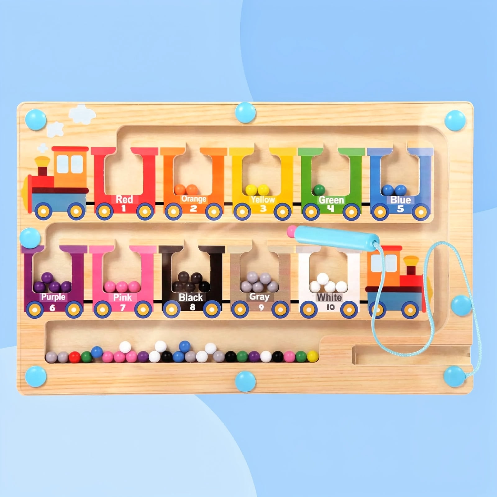 Color and Number Maze, Montessori Toys for 3 4 5 Year Old, Wooden ...