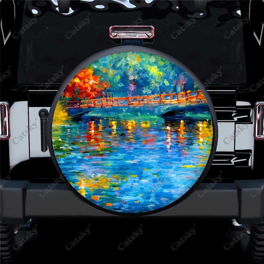 Color Oil Painting Print Spare Tire Cover Waterproof Tire Wheel ...
