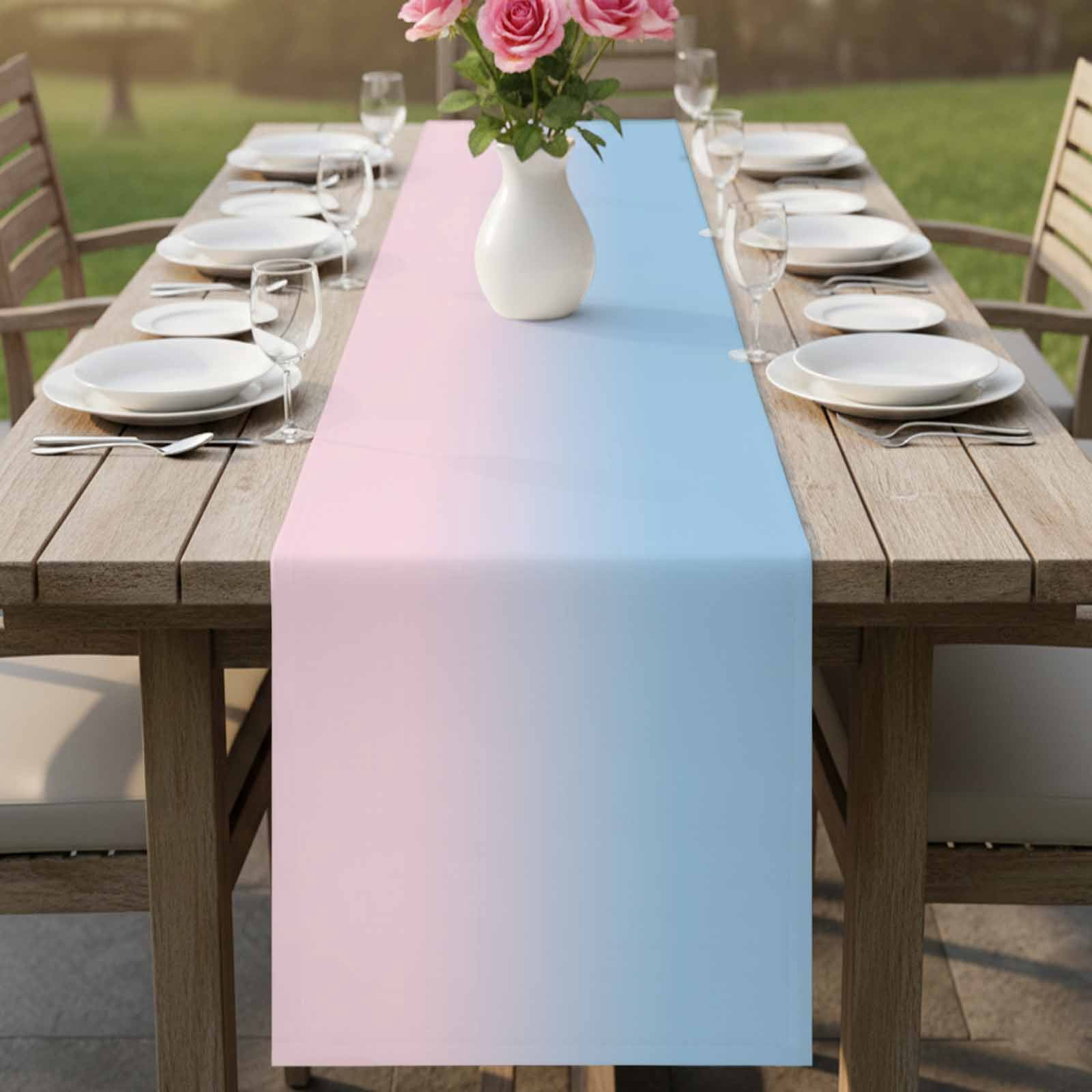 Color Ombre Art Table Runner Dresser Scarf,Kitchen Dining Table ...