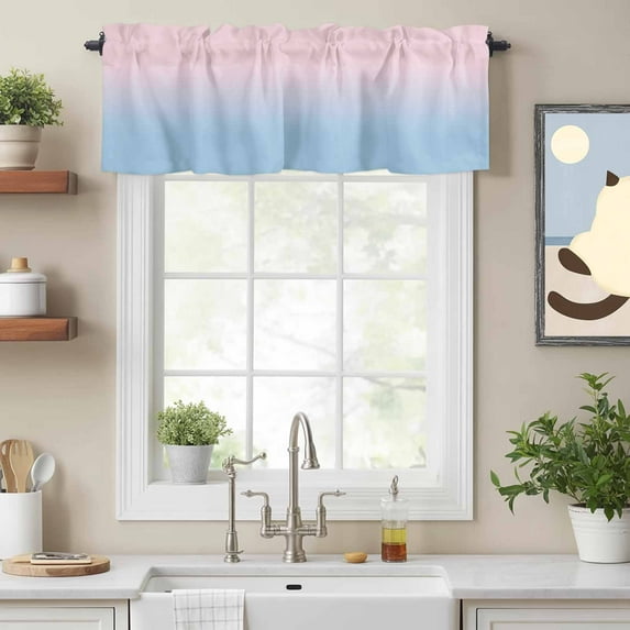 Color Ombre Art Valances for Windows,Rod Pocket Valance for Kitchen ...
