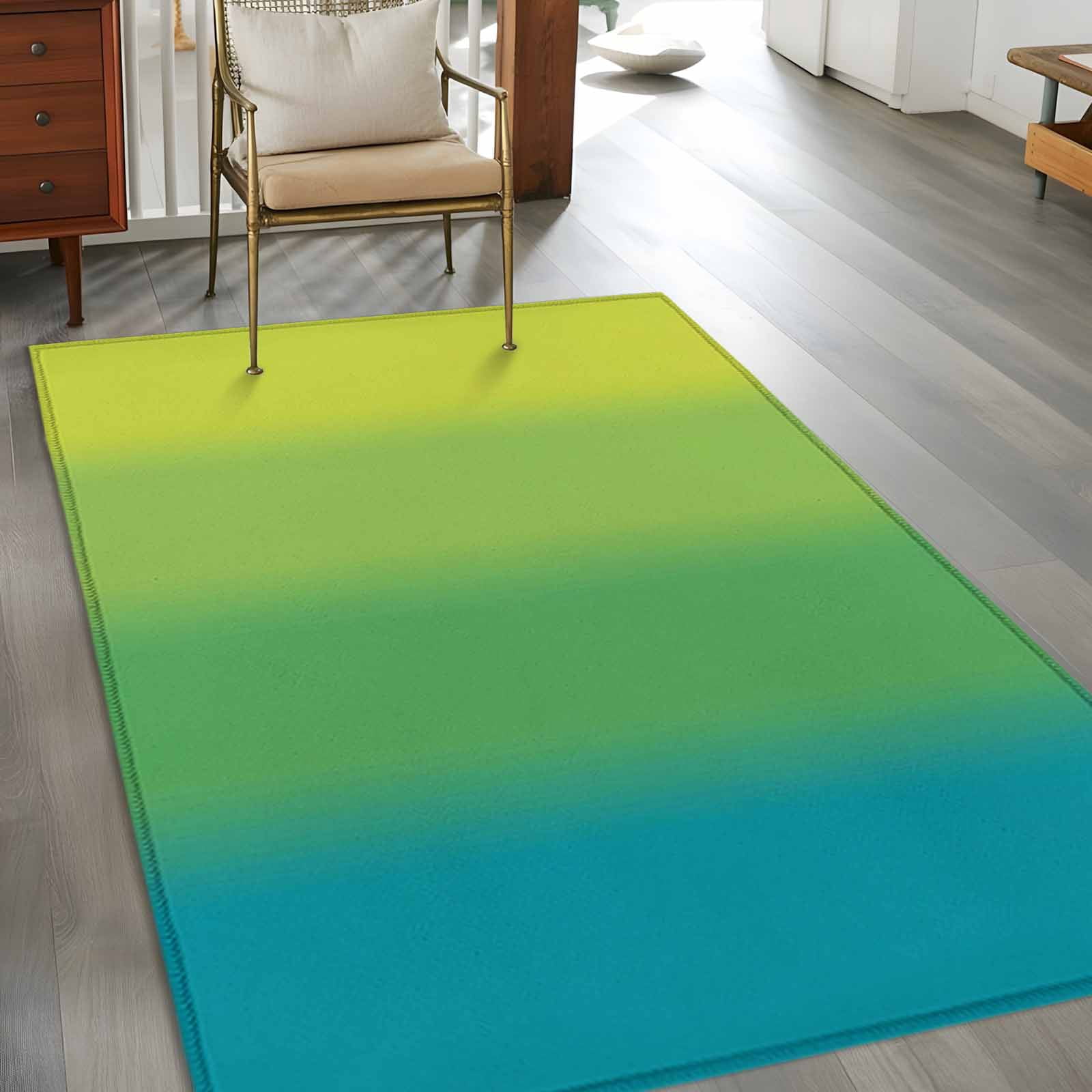 Color Ombre Striped 3x5 Rug for Bedroom Foot of Bed Small Living Room ...