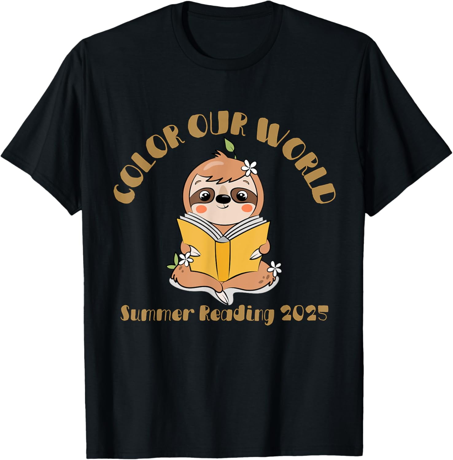 Color Our World Summer 2025 Summer Reading Program Sloth T-Shirt Unisex ...