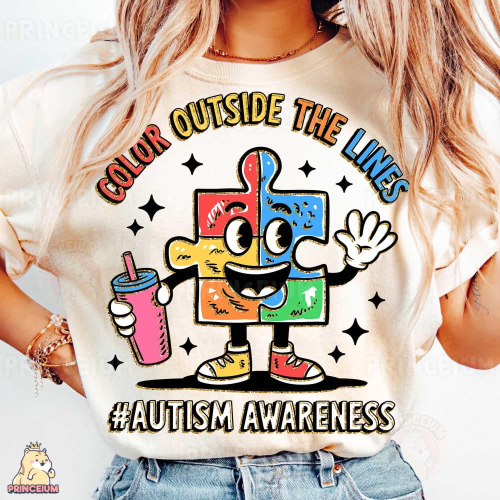 Color Outside The Lines Autism Awareness Shirt, Autism Awareness ...