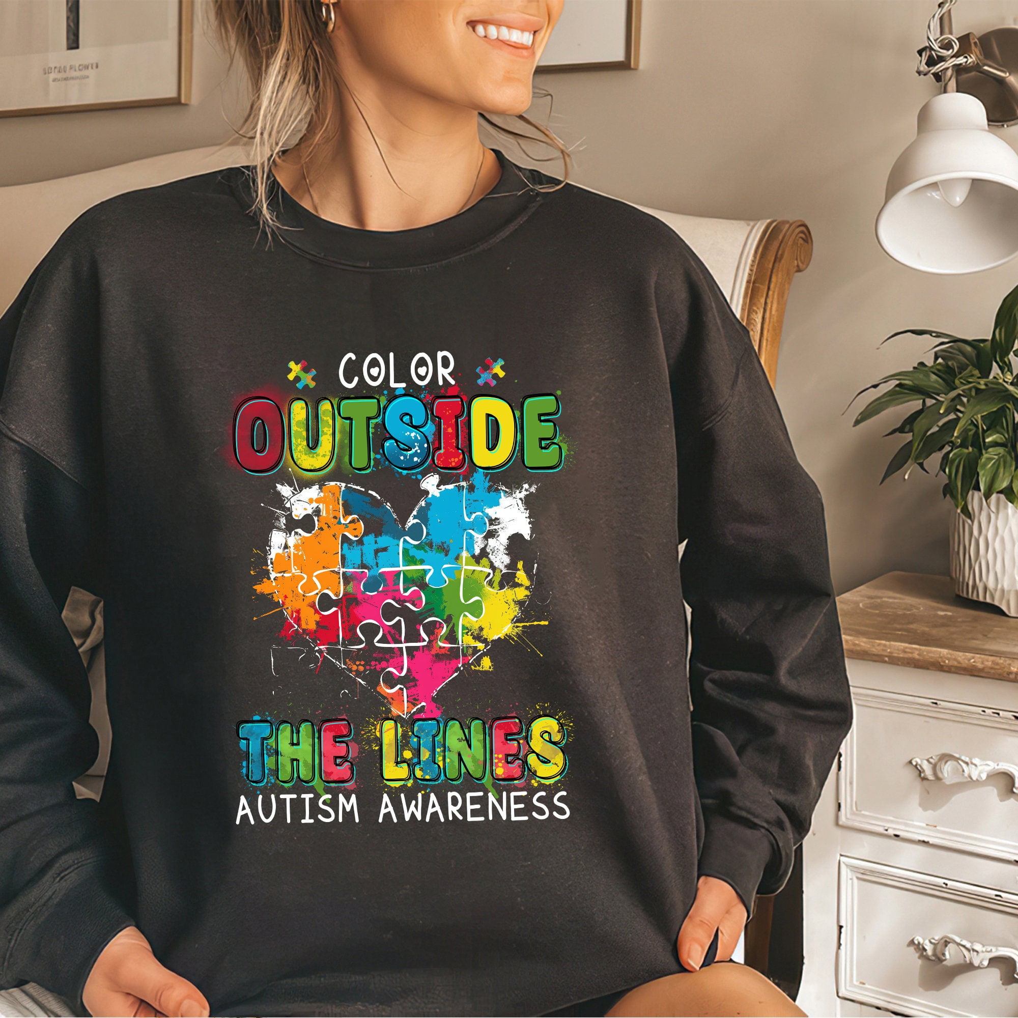 Color Outside The Lines Autism Shirt, Autism Awareness Shirt, Autism ...