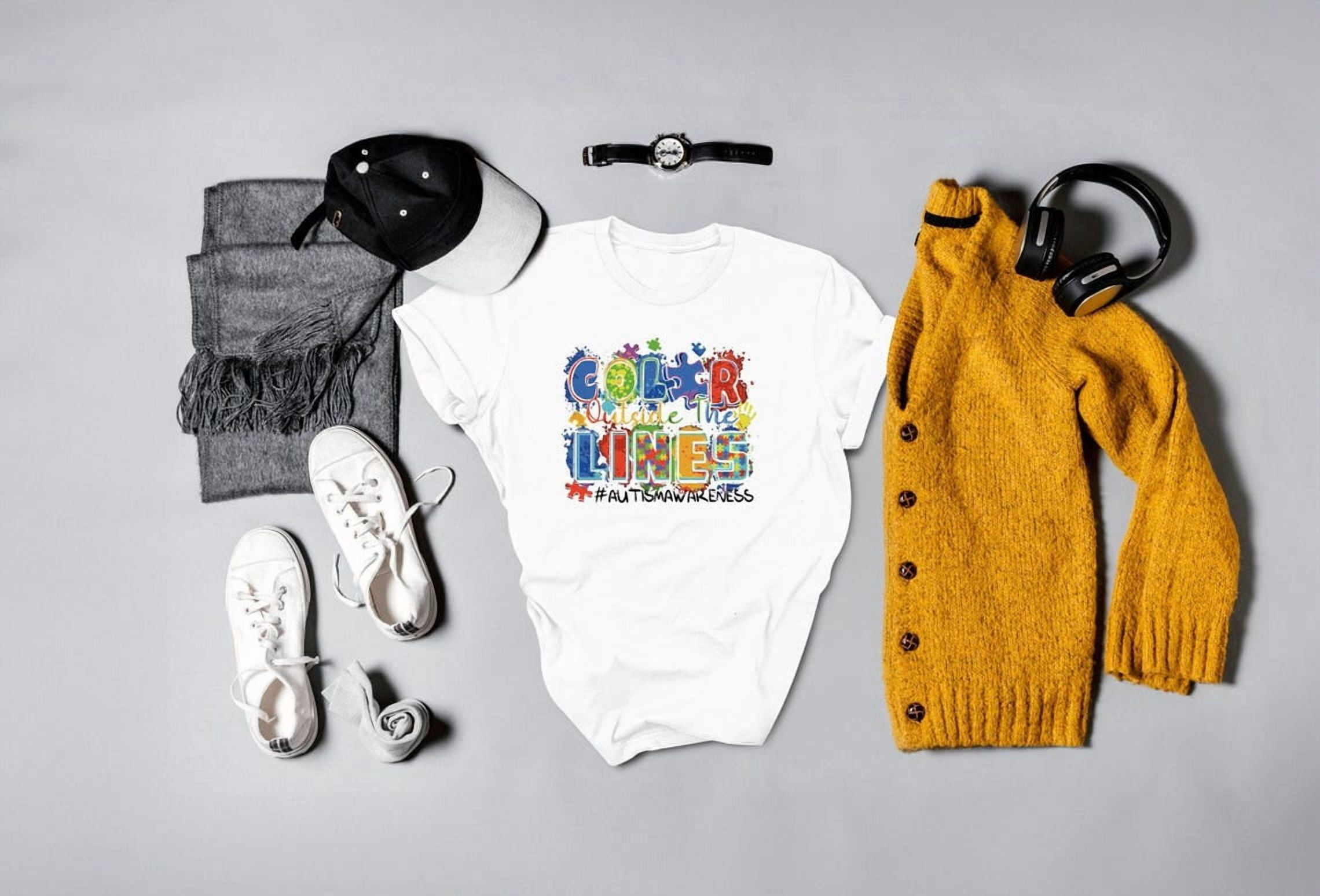 Color Outside the Lines Autism Awareness Neurodiversity Differently Tee ...