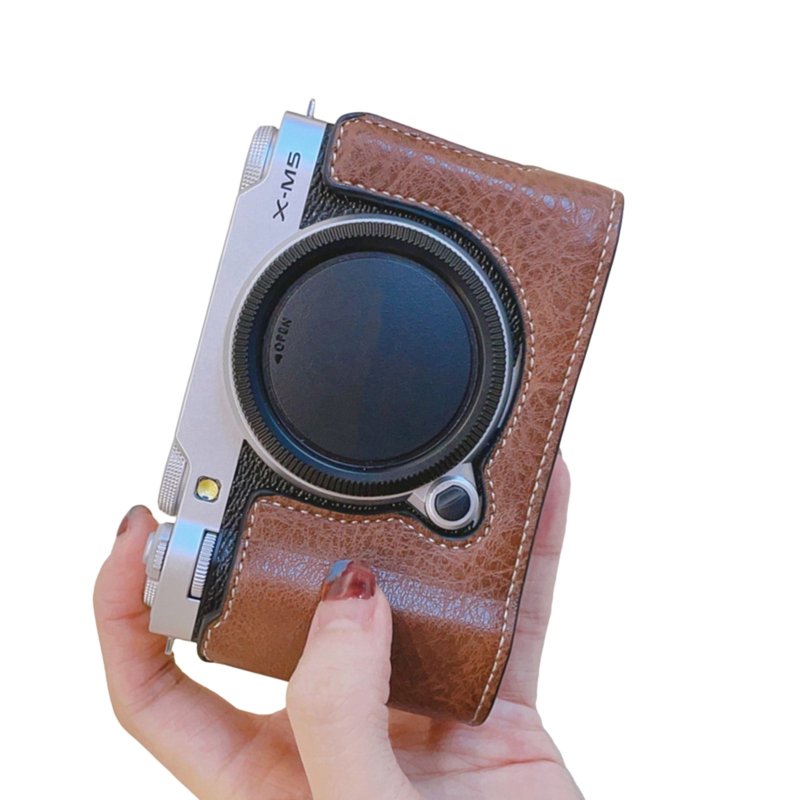 Color PU Leather Half Camera Case for XM5 with Convenient Tripod Mount ...