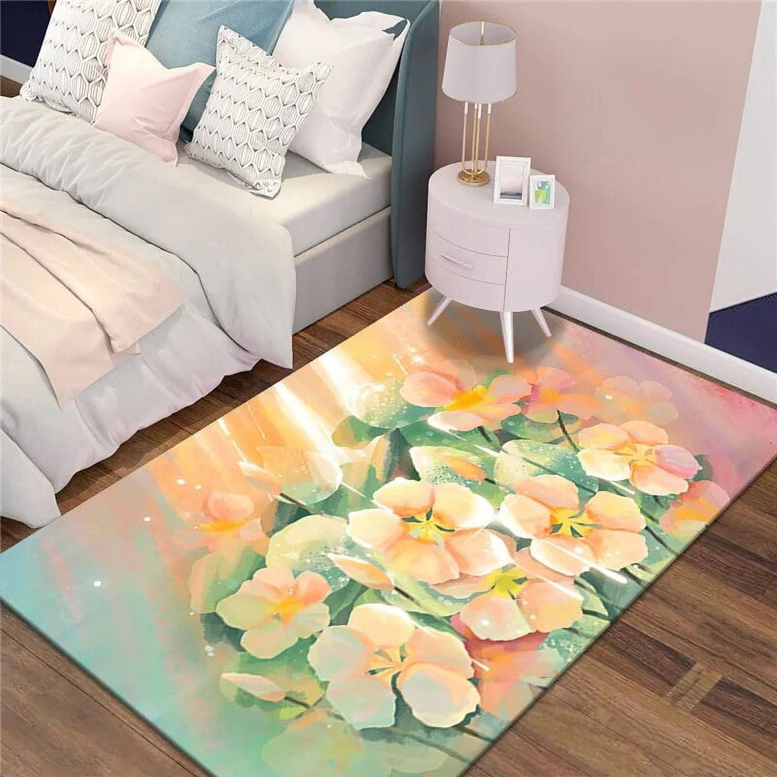 Color Painting Flowers Printed Carpet Living Room ration Tea Table ...