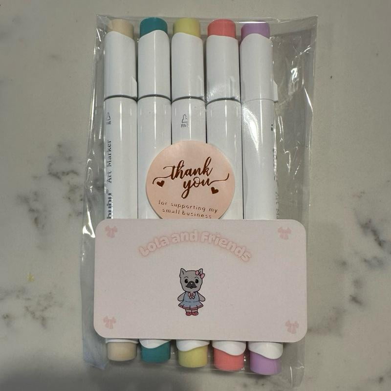 Color Palette Brush and Fine/Chisel Tip Set - Includes 5 Brushes in ...