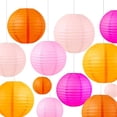 Color Paper Lanterns Set (12 Pcs) - 6/8/10 Inch Orange Gradient ...