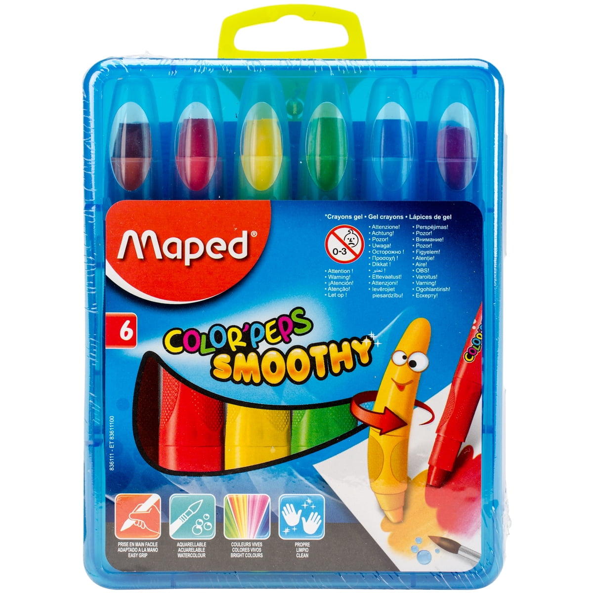 Color'Peps Smoothy Retractable Gel Crayons-6/Pkg - Walmart.com