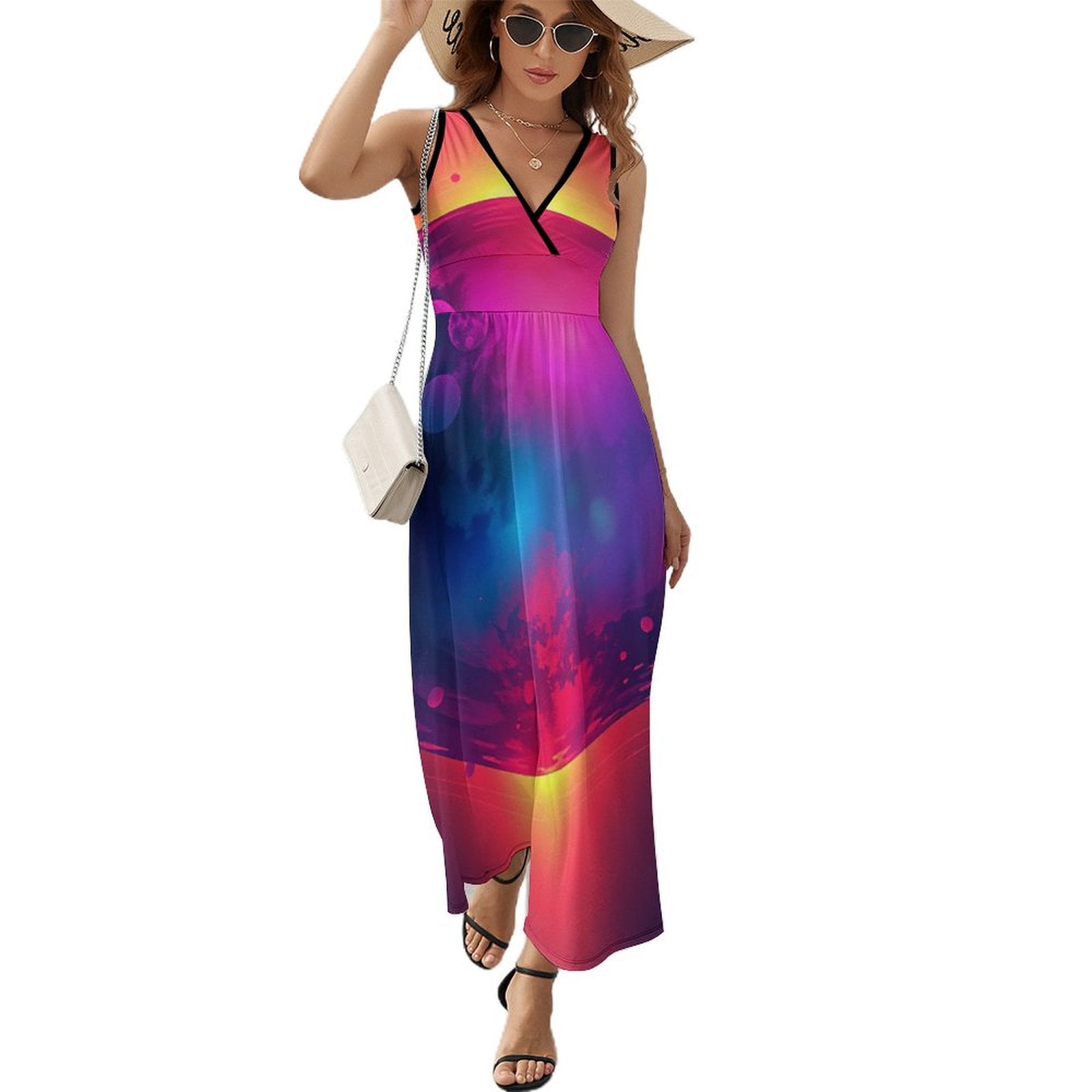 Color Pixels Sleeveless Dress Luxury Dresses For Official Occasions ...