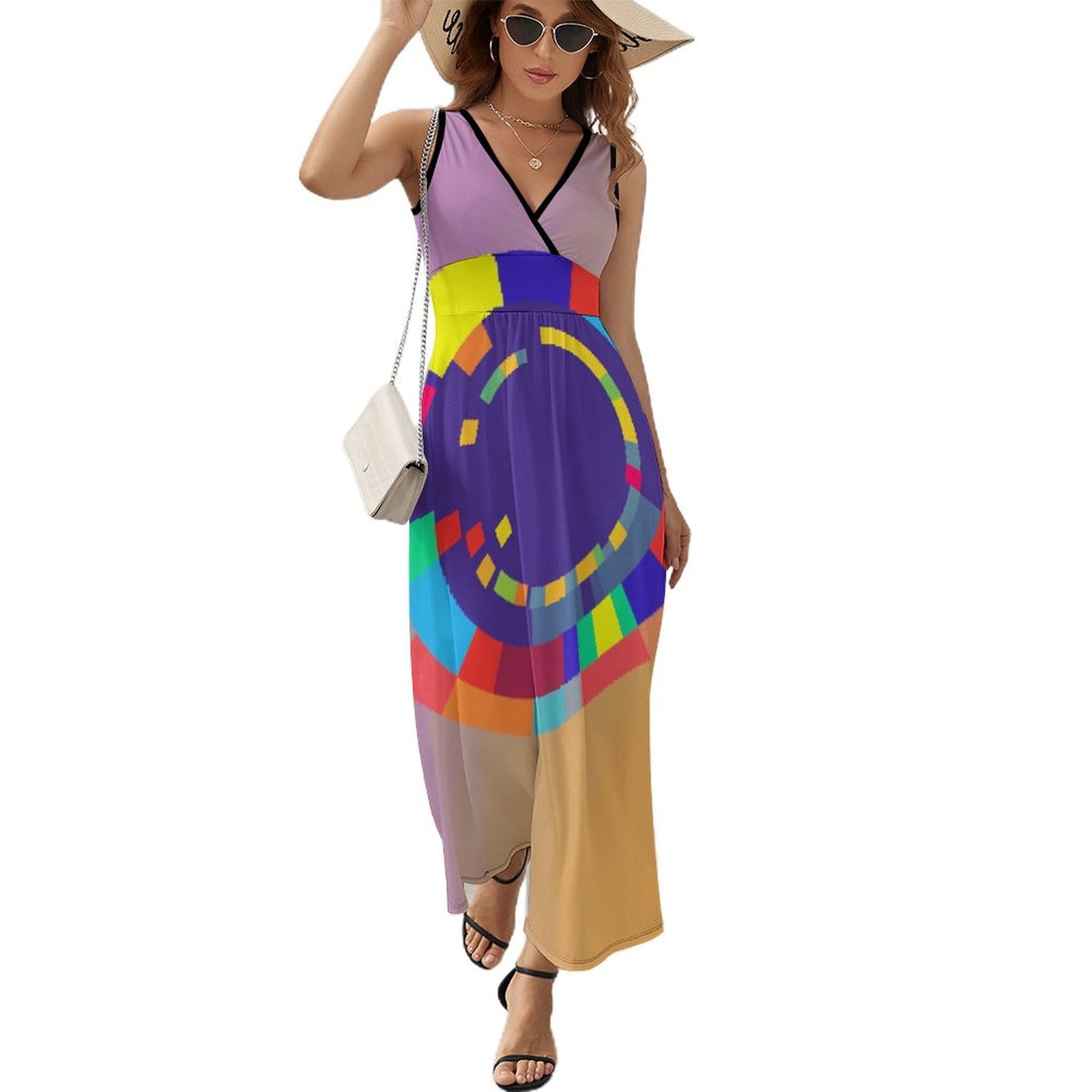 Color Pixels Sleeveless Luxury Evening Dress For Women Party Dress ...