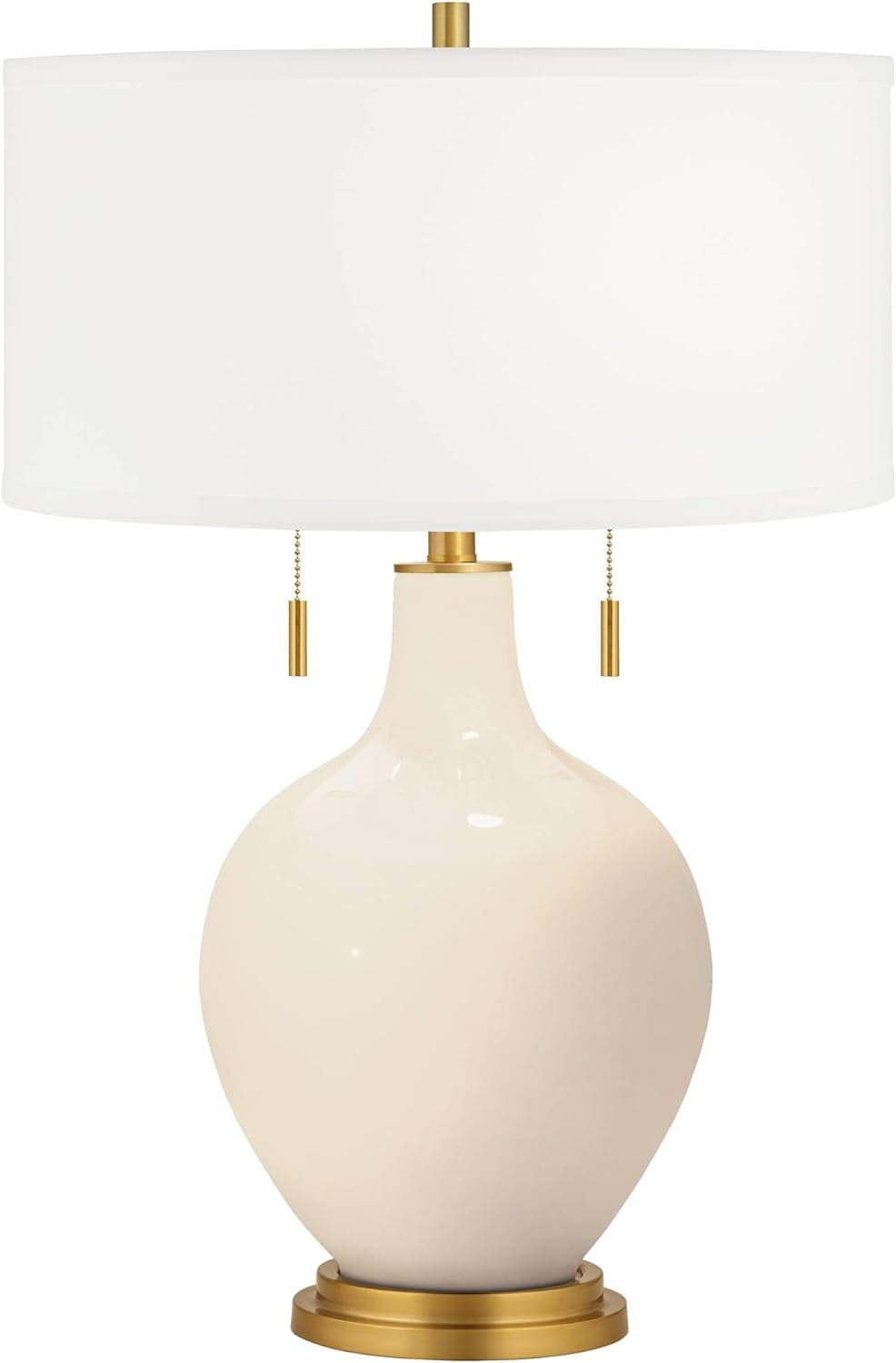 Color + Plus Toby Brass 28" Steamed Milk White Glass Table Lamp ...