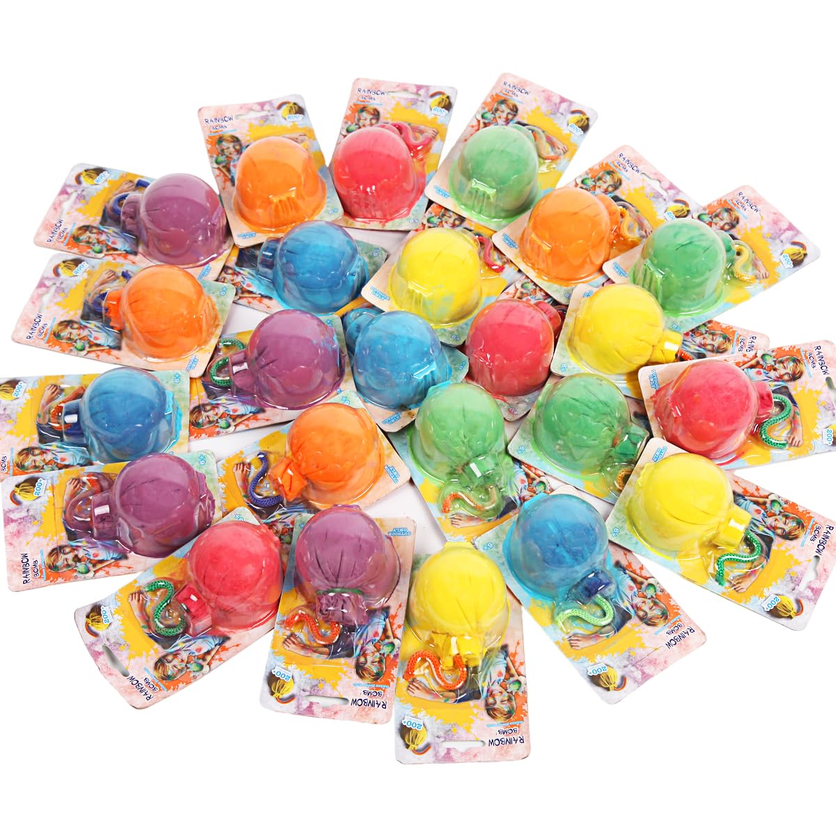 Color Powder Balls-24 Packs Holi Powder Colors Chalk Balls,200+ Throws ...