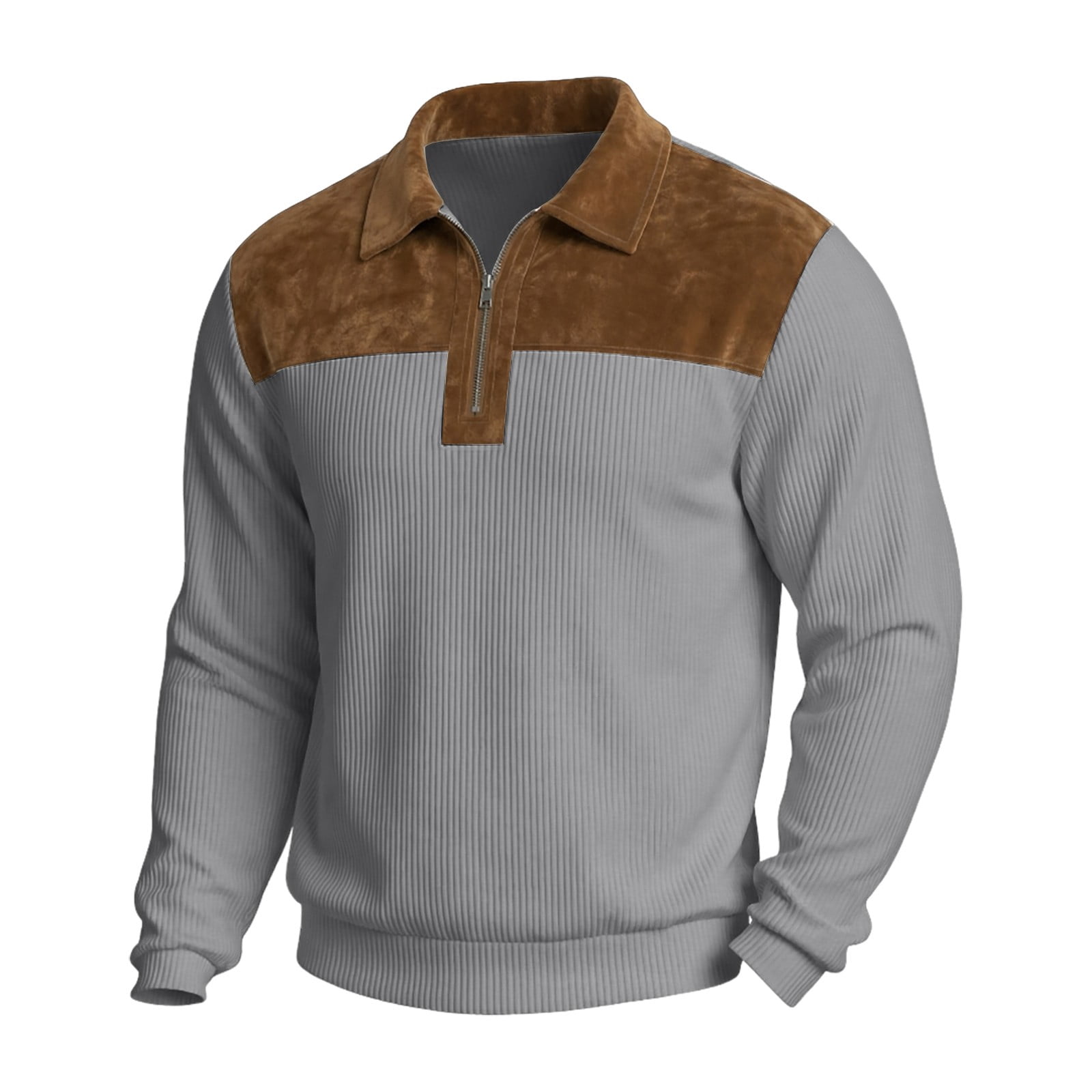 Color Raglan Sleeve Collared Pullover Sweatshirt Casual Long Sleeve ...