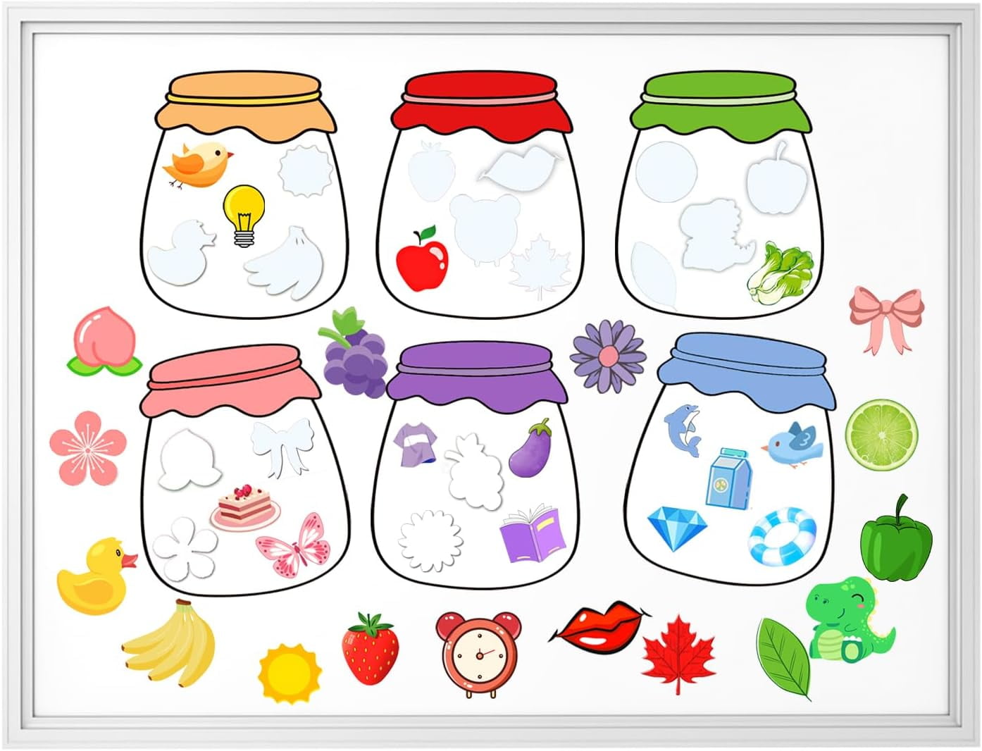 Color Recognition Magnetic Sorting Sets Stickers for Kids, 4.5x6inch ...