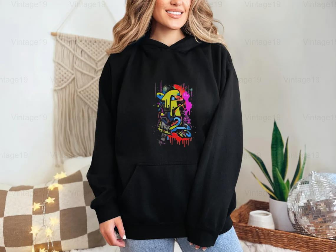 Color Riot Hoodie with Bold Urban Graffiti Street Art Style, for men ...