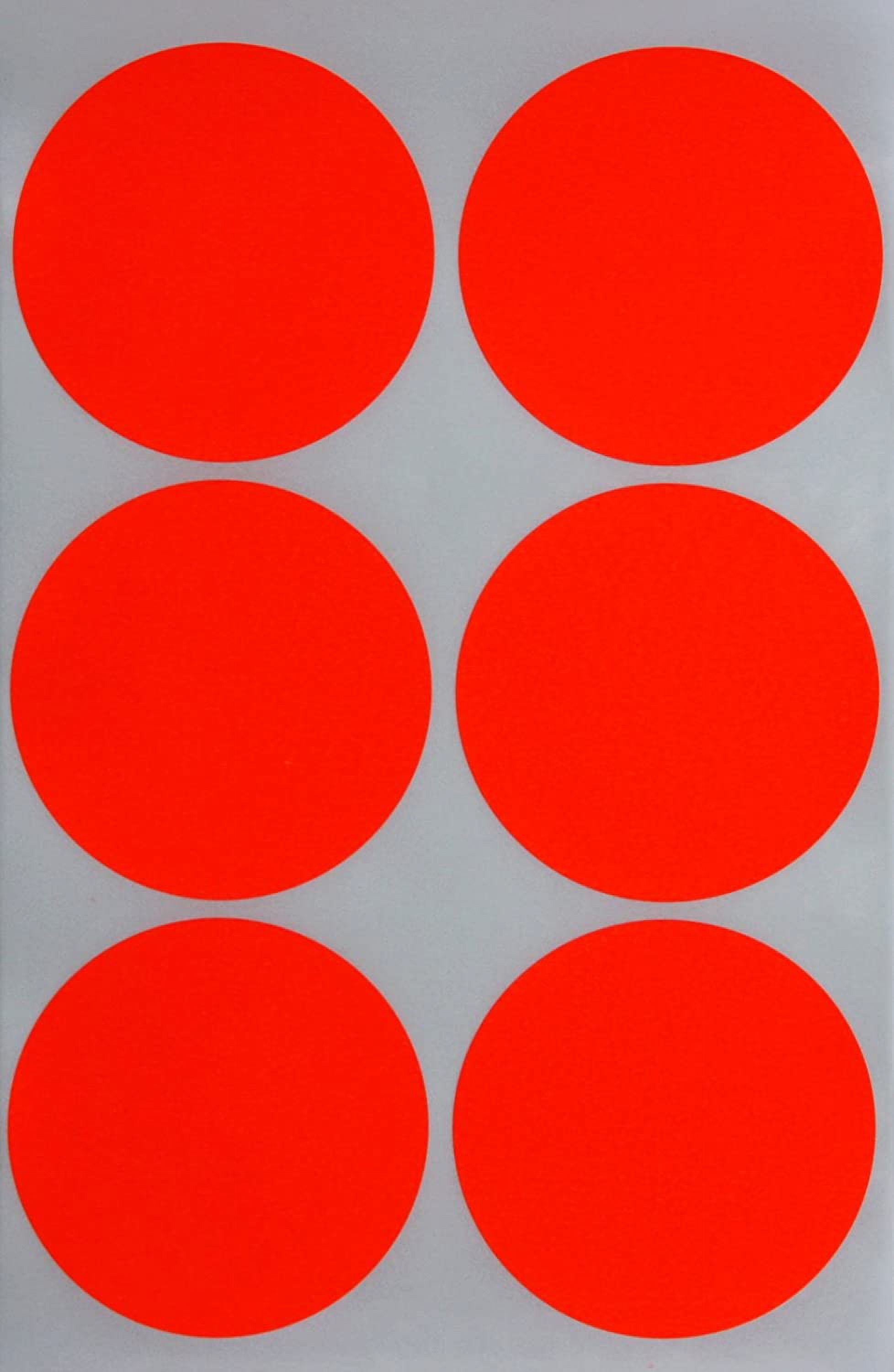 Color Round Labels 2 inch (50mm) - Circle Dot Stickers Neon Red ...