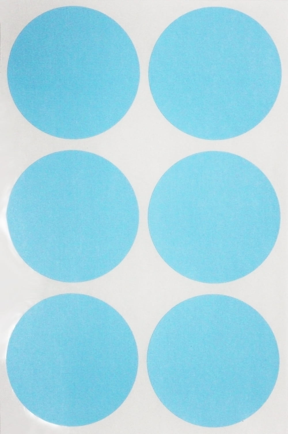 Color Round Labels 2 inches (50mm) - Circle Dot Stickers Light Blue ...