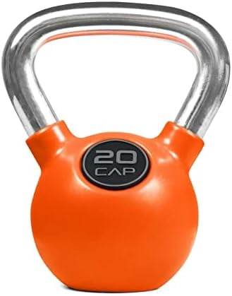 Color Rubber Coated Kettlebell with Chrome Handle, Great for Full Body ...