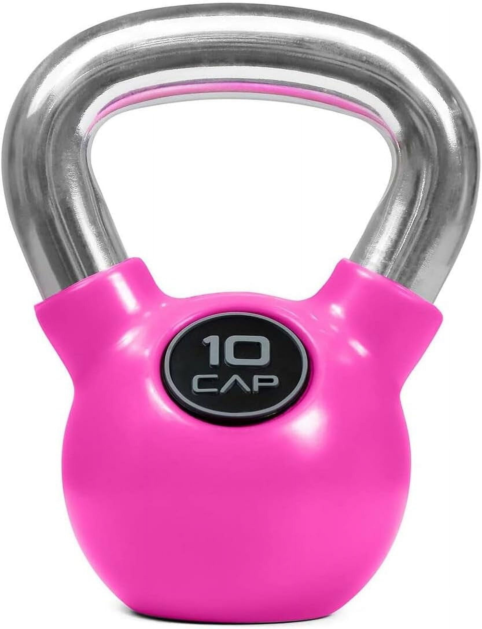 Color Rubber Coated Kettlebell with Chrome Handle, Great for Full Body ...