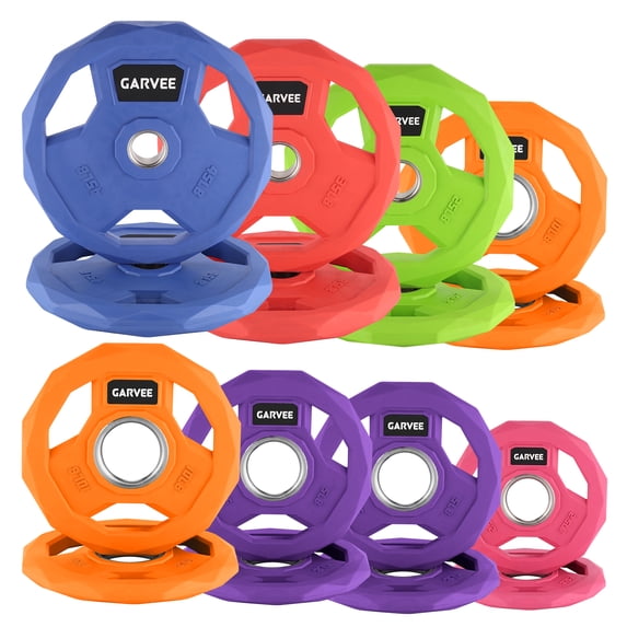 Color Rubber Coated Weight Plates 2-Inch,Barbell Weight Plate Set,Cast ...
