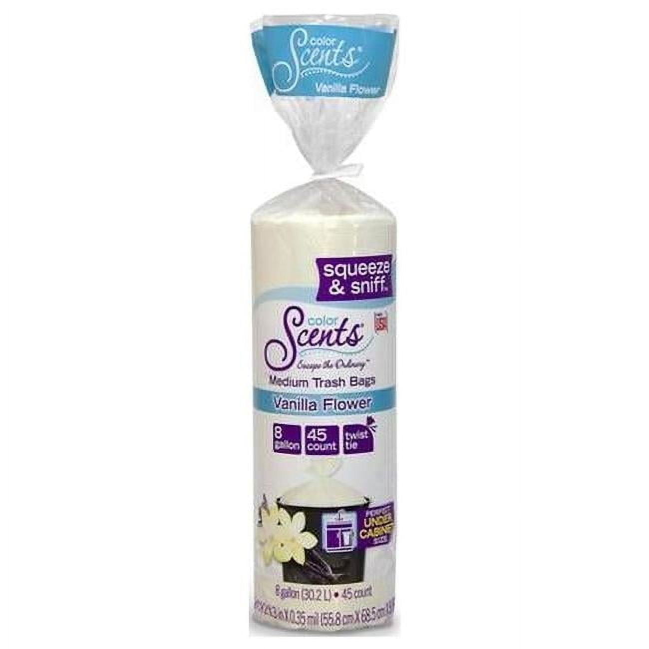 Color Scents 8 gal Squeeze & Sniff Twist Tie Vanilla Scent Trash Bags ...