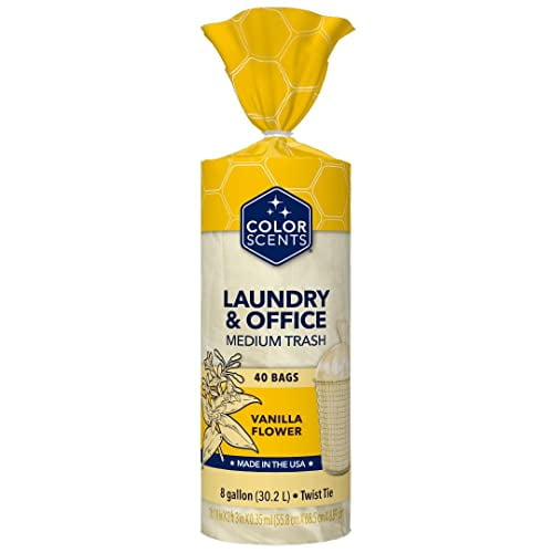 Color Scents - Medium Trash Bags, Twist Tie - 8 Gallon Trash Bags, 40 ...