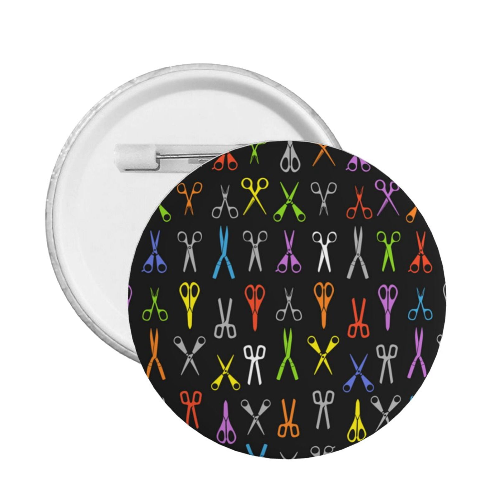 Color Scissors Hair Stylist Salon Round Button Pin Badge 5PCS Pinback ...